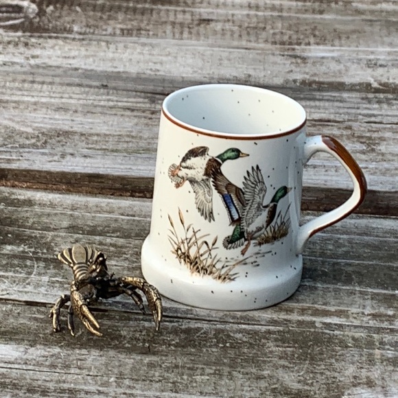 Dining | Vintage Speckled Stoneware Japan Mallard Duck Mug | Poshmark